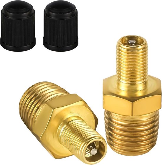 Messing Luchtinflatoradapter 1/4" NPT (M) Naar Standaardventiel voor Schrader (M)... | bol