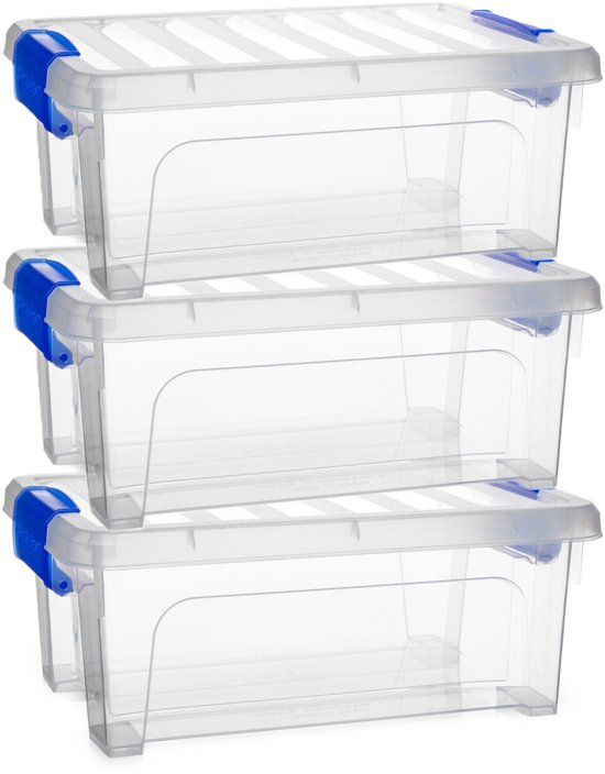 Plasticforte Multi Storage Opslagbox met deksel - 3x - transparant - 8 ...