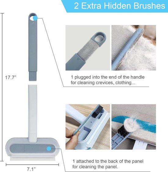 2-delige 4-in-1-set voor het verwijderen van dierenhaar - Herbruikbare ...