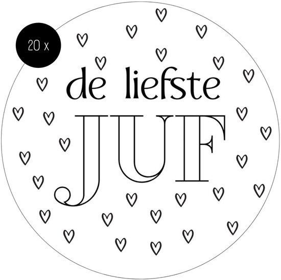 Cadeaustickers 20 x Sluitstickers – De Liefste Juf – Stickers Juffrouw ...