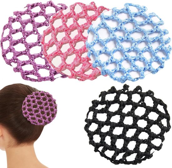 Haarnetset voor meisjes - 4 stuks - diverse kleuren | bol