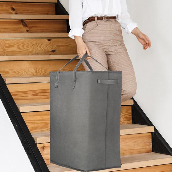 2-pack 80L grote opvouwbare wasmand met lange versterkte handgrepen - voor badkamer en... | bol