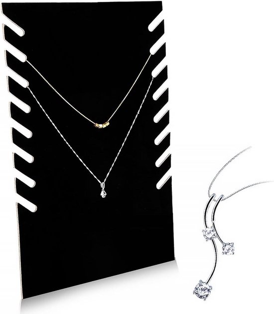 Flanel Ketting Hanger Display Stand - Zwart Sieraden Buste Houder Rack ...