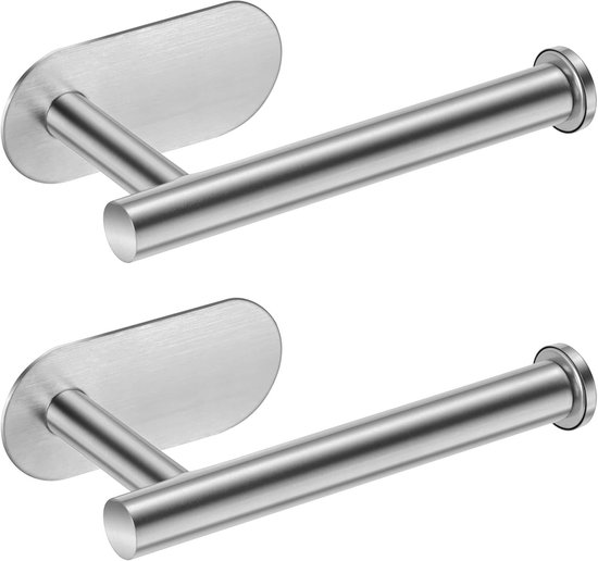 Toiletrolhouder - WC Rolhouder Zwart zonder Boren - Zelfklevend - WC ...