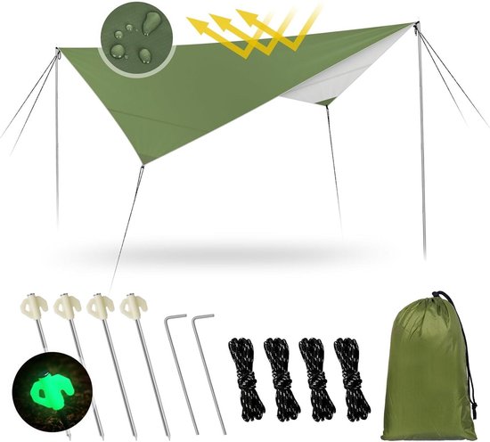 Waterdicht tentzeil 34 x 26 m campingtentzeil ultralicht en draagbaar ...