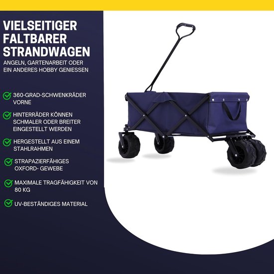 Bolderkar Opvouwbaar Luchtbanden - Strandwagen - Bolderwagen | bol