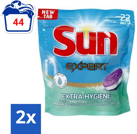 Sun Expert - Extra Hygiëne - Vaatwastabletten - 22 Tabletten ...