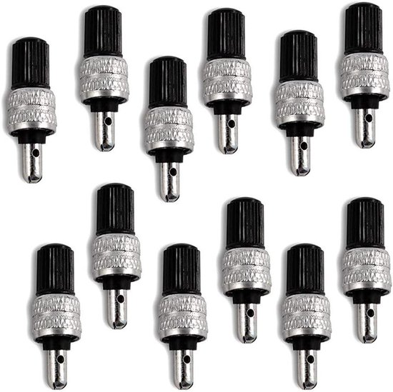 10 stuks fietsventielen - zilver/zwart - één maat | bol