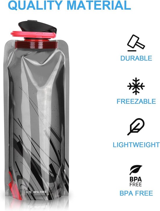 Opvouwbare waterflessen set van 3 - Draagbare en herbruikbare ...