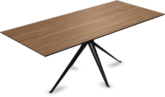 Melamine eettafel noten - Recht - Anna onderstel - eiken tafel | bol