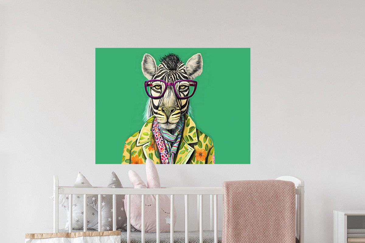 Muurstickers - Sticker Folie - Zebra - Bril - Hippie - Bloemen - Dieren ...