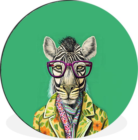WallCircle - Wandcirkel - Muurcirkel - Zebra - Bril - Hippie - Bloemen ...