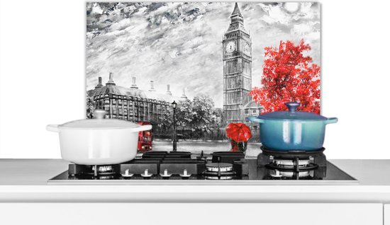 Spatscherm keuken 60x40 cm - Kookplaat achterwand Schilderij - Big Ben ...