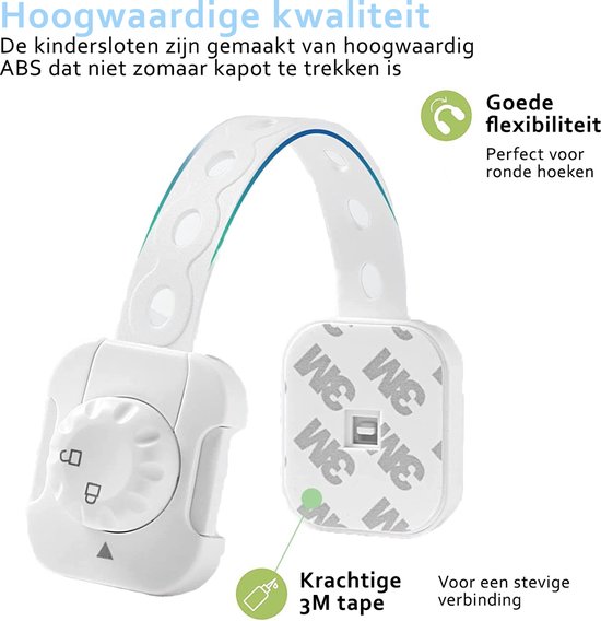 Kinderslot - 6 Stuks - 3M extra sterk - Veilig - Zelfklevend Kinderslot ...