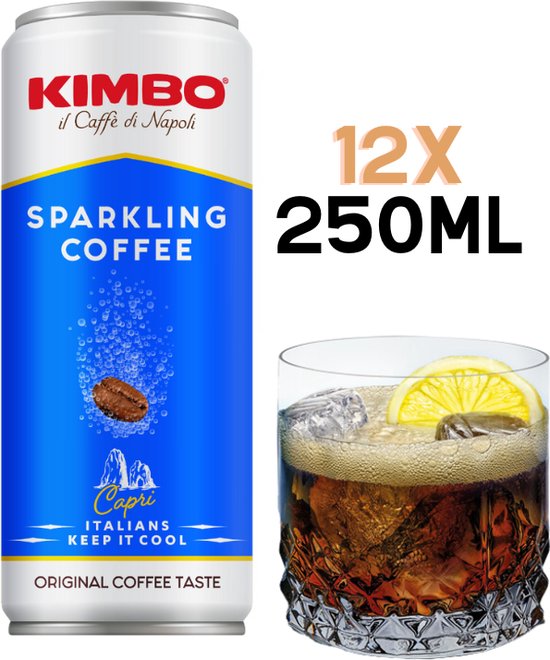 Kimbo Sparkling Coffee - Kimbo bruisende koffie, ijskoffie kan 250ml ...