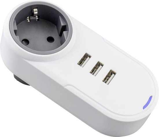Caliber Stekkerdoos met 3 USB Poorten - Stopcontact Splitter ...