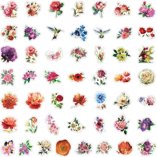 50 stuk bloem flower Cartoon stickers voor kinderen en volwassenen ...