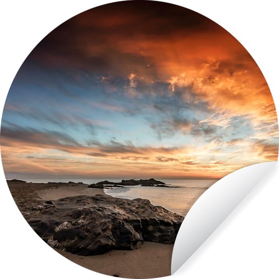 WallCircle - Muurstickers - Behangcirkel - Strand - Stenen - Avond ...