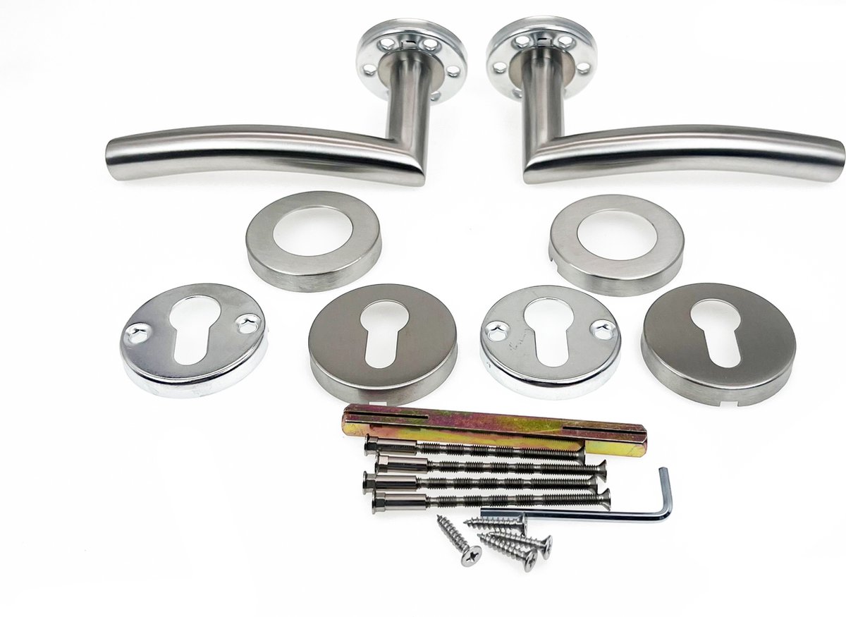 Deurklink / Deurbeslag Type Curved- rvs uitvoering | bol.com