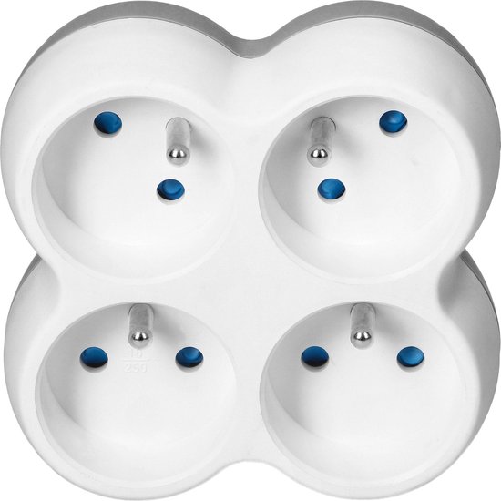Stopcontact splitter - Verdeelstekker horizontaal - Verloopstekker 4x ...