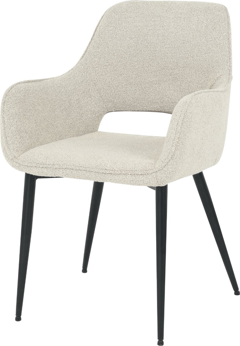 DS4U® Lenon Eetkamerstoel Bouclé Beige - Moderne en Comfortabele Zit ...