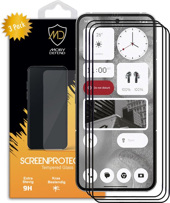 3-Pack Nothing Phone (2) Screenprotectors - MobyDefend Gehard Glas ...