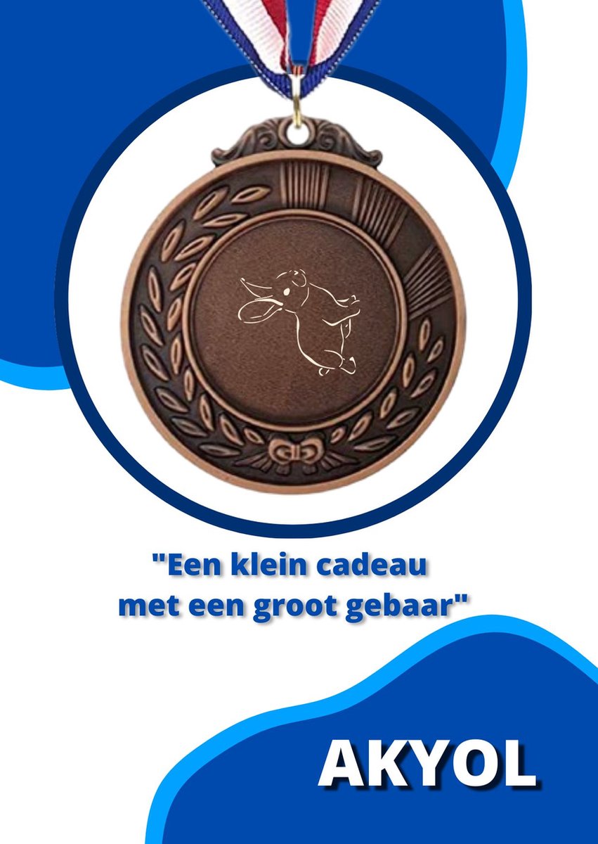 Akyol - konijn medaille bronskleuring - Konijn - konijn liefhebber ...