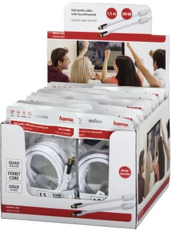 Antenna cable Hama 56578 1,5 m White | bol