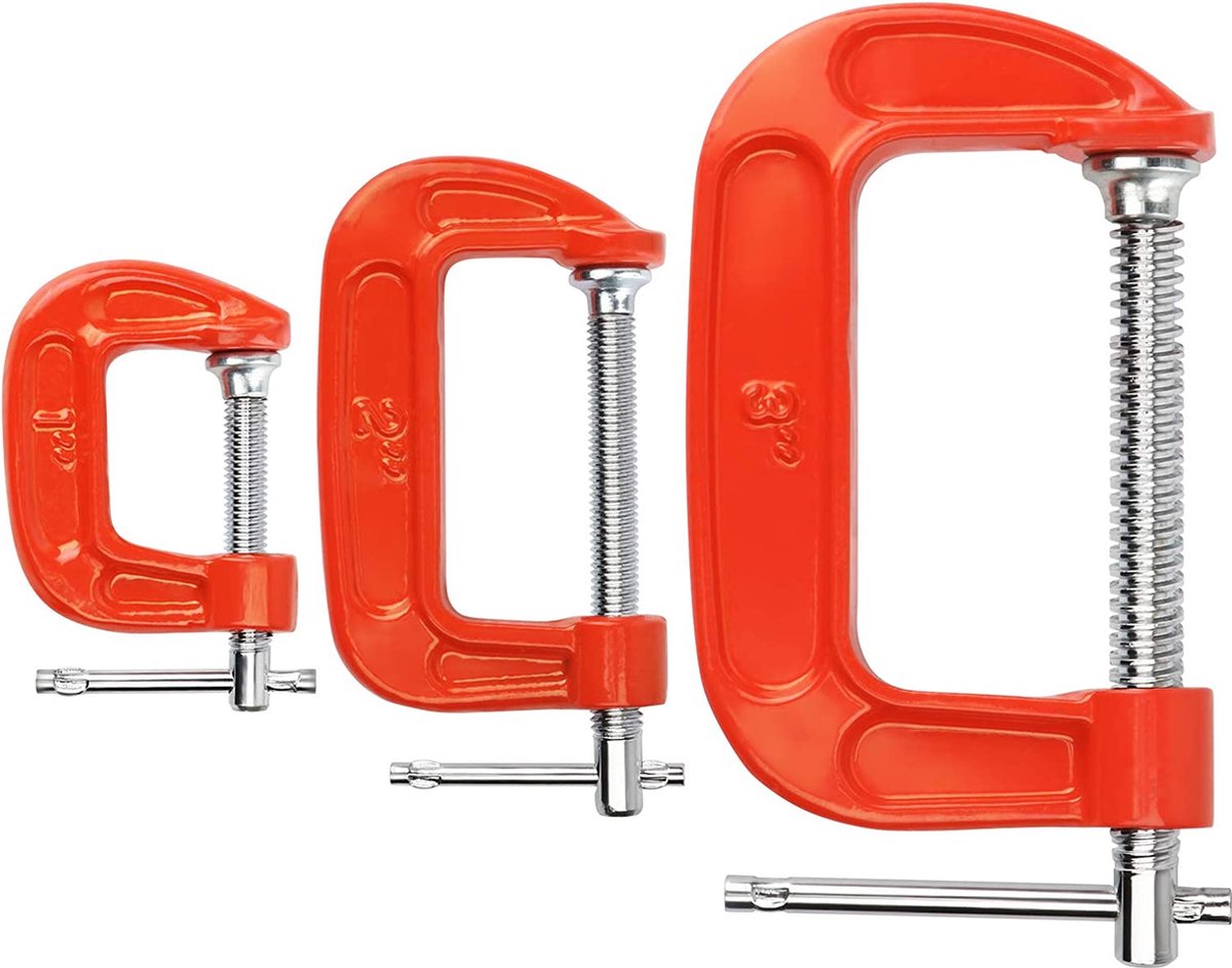 Klemset 25 mm / 50 mm / 75 mm C-klem sterke C-klem houtbewerking set ...