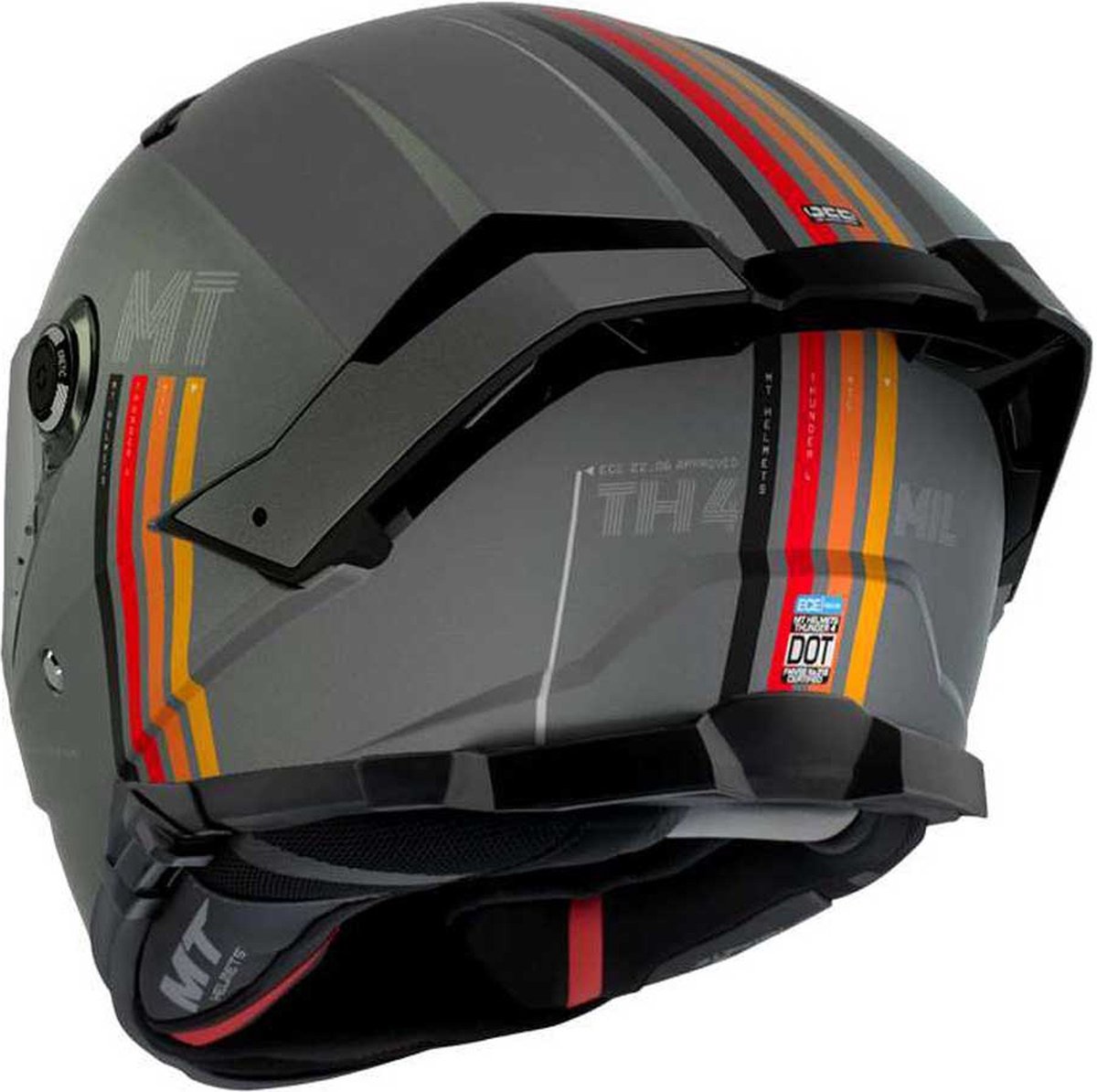 MT Thunder 4 SV Integraal helm Mil mat grijs S - Motorhelm Scooterhelm ...
