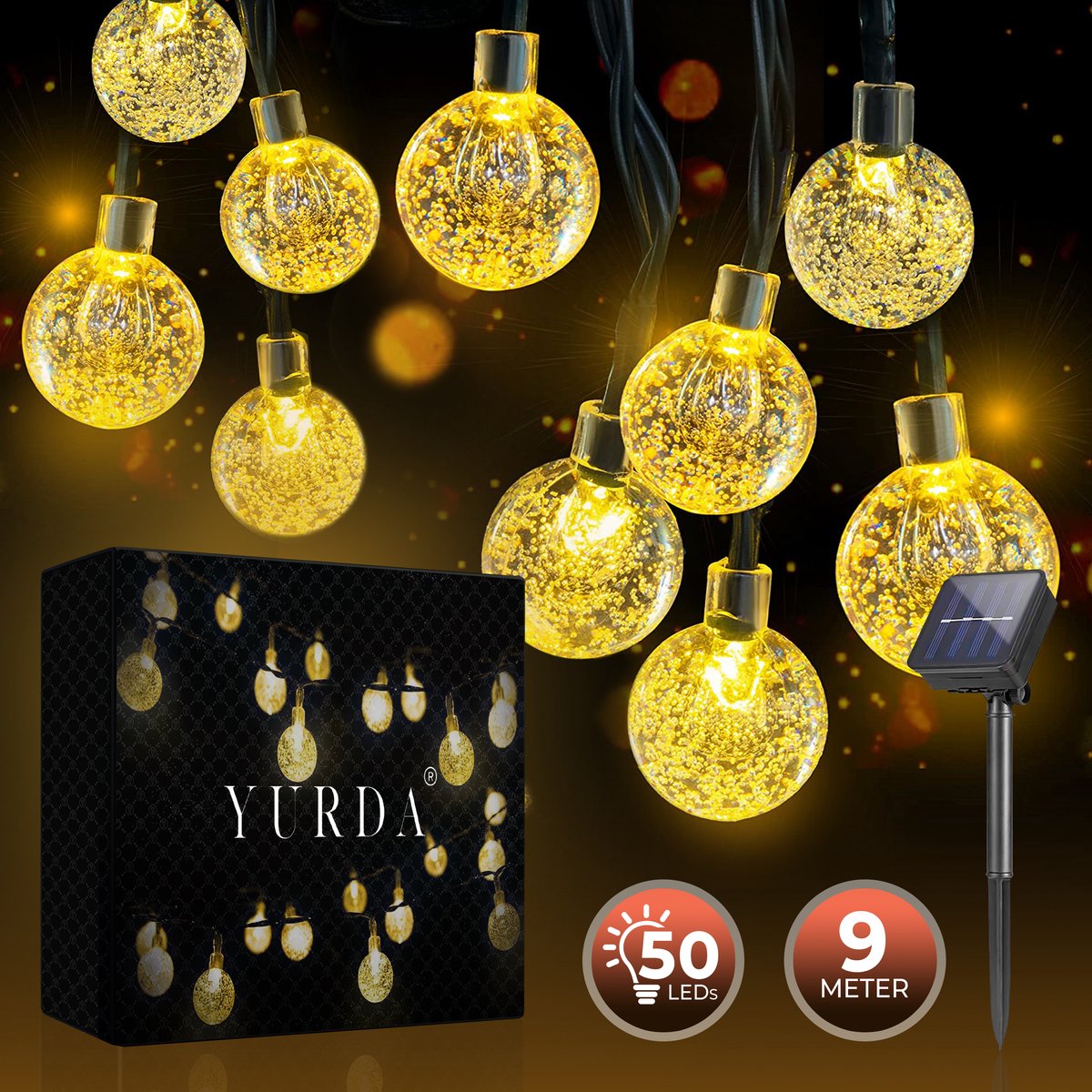 Yurda Tuinverlichting op zonne-energie - Lichtsnoeren - 50 led lampjes ...