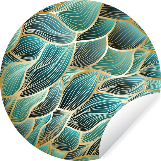 Behangcirkel - Goud - Patronen - Groen - Luxe - Muurcirkel binnen ...