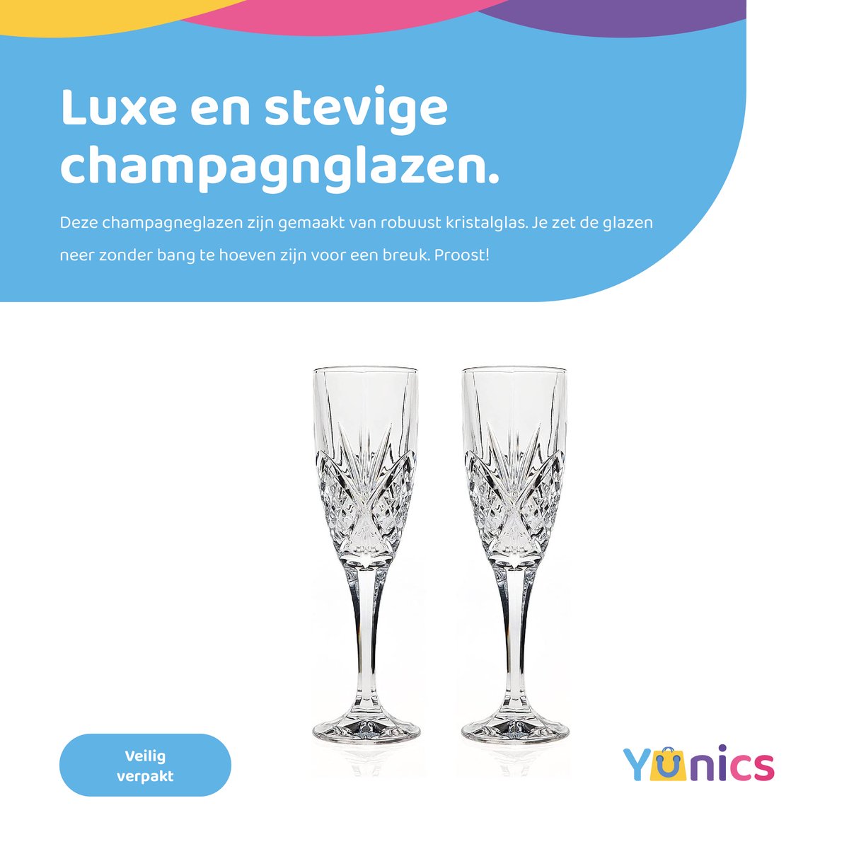 YUNICS® Champagneglazen Set - Champagne Glas - Champagneglazen Plastic ...