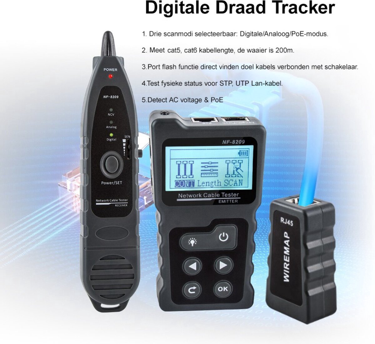 Bolture Kabeltester met Toongenerator - Kabelzoeker - Wire Tracker ...