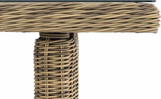 Tuintafel deluxe - Glastafel rotan wicker - Tuinmeubelen - Eettafel ...