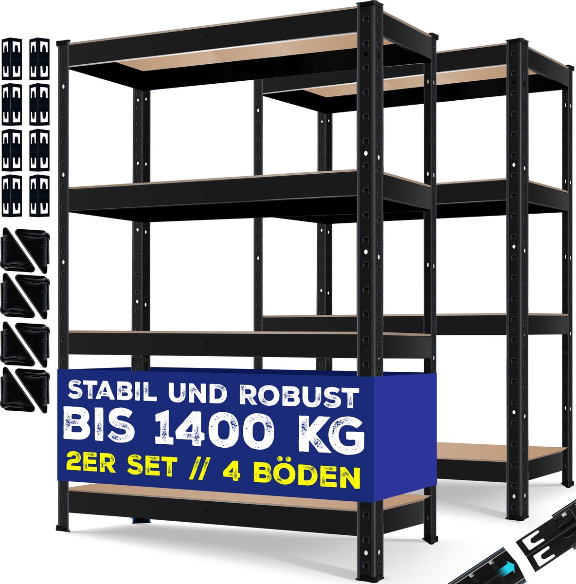 MASKO® Opbergrek / Stellingkasten / Magazijnstelling set van 2 ...