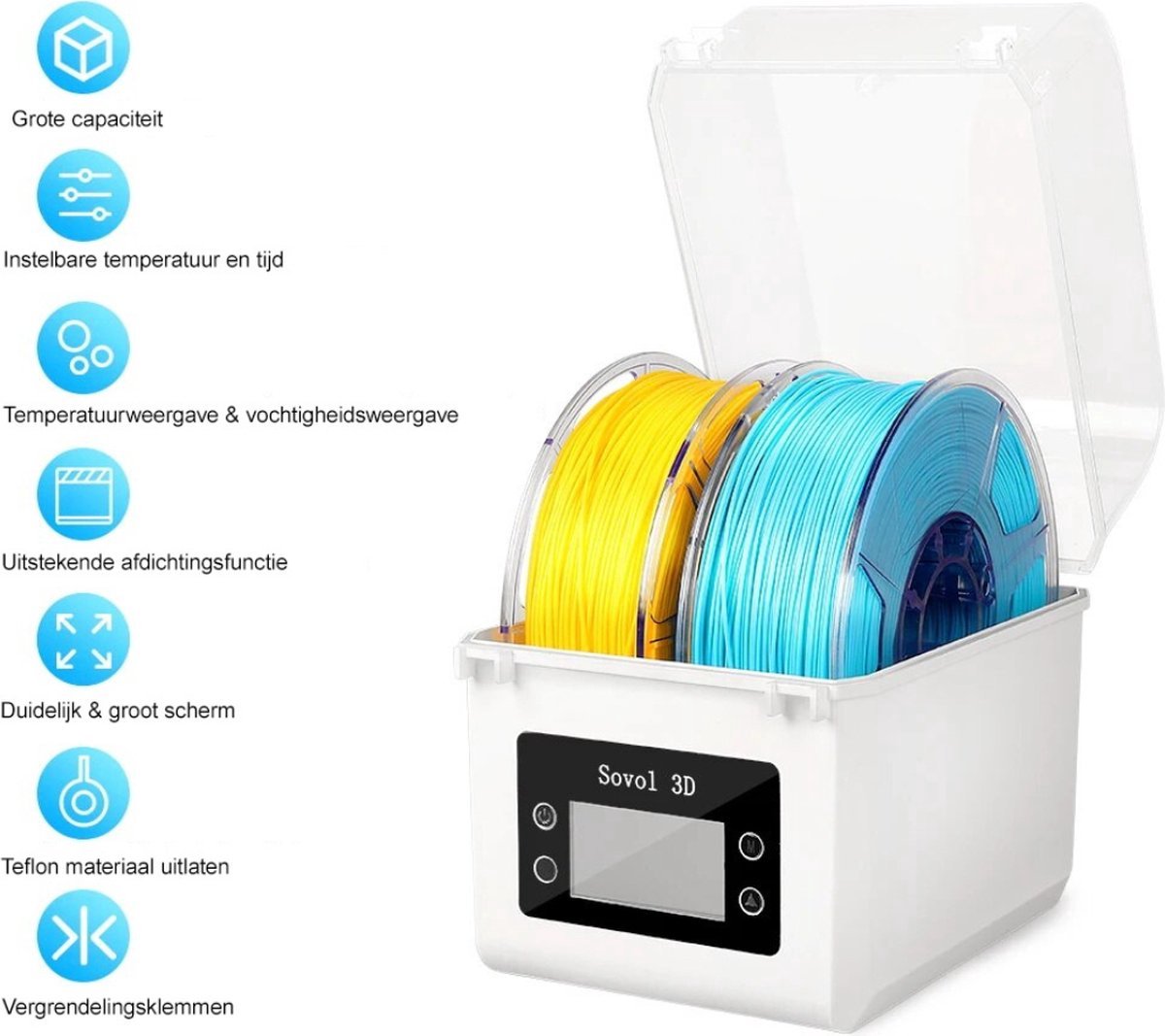 Bolture Filament droger - Droogbox - Drybox - 3D | bol.com