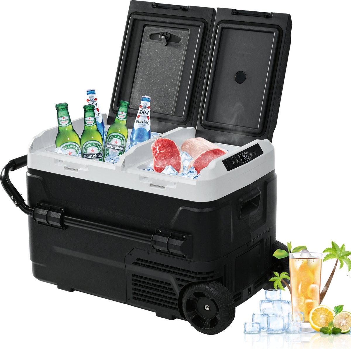 Auto Koelbox 42L - Elektrische Koelbox - Draagbare Mini Vriezer - Dubbele zone - APP... | bol.com