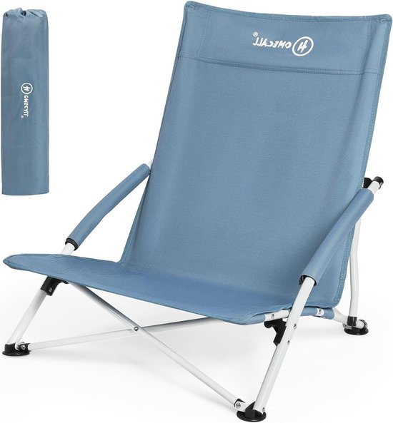 Opvouwbare strandstoel - blauw - met draagtas strandstoel opvouwbaar | bol