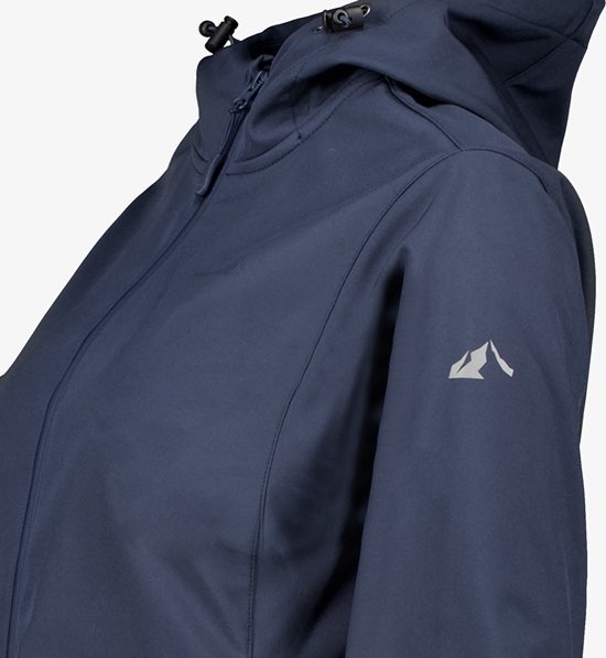 Mountain Peak dames outdoor softshell jas blauw - Maat S - Met capuchon - Ritssluiting | bol
