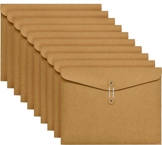 A4 map kraftpapier mappen - 10 verdikte documententassen - knop ...