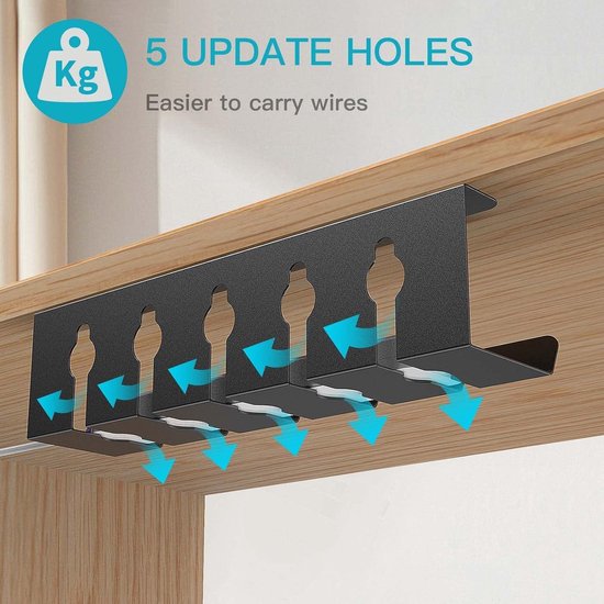 Kabelgoot Set van 2 Kabelhouder Bureau Tafel Kabelmanagement Orde ...