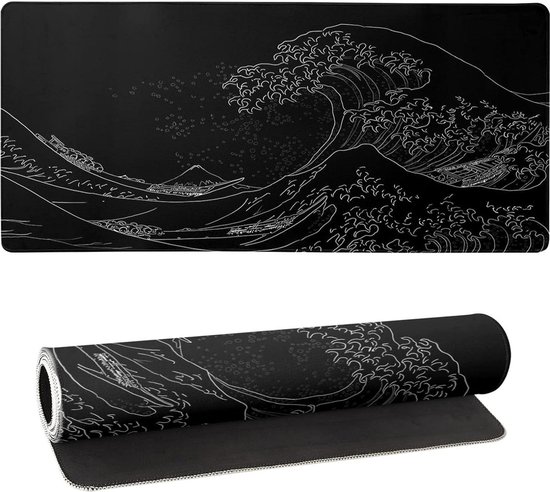 Groot formaat 80 x 30 cm Japanse zeegolf muismat - Bureau spel kantoor ...