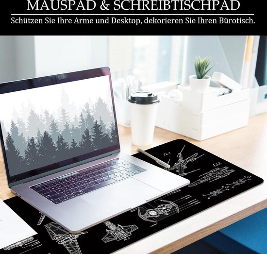 Gaming muismat - zwart - XXL formaat - Engels design - 800x300mm ...