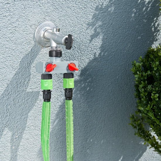 Regelbare 2-voudige verdeler voor tuinslang 2-weg slangverdeler waterverdeler | bol