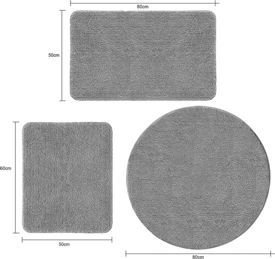 Luvetrex ® Badmatsets, 3 stuks, antislip, microvezel, badmatten ...
