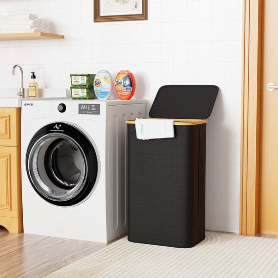 Grote wasmand 100 liter wasbaar met uitneembare waszak - hygiënisch en ...
