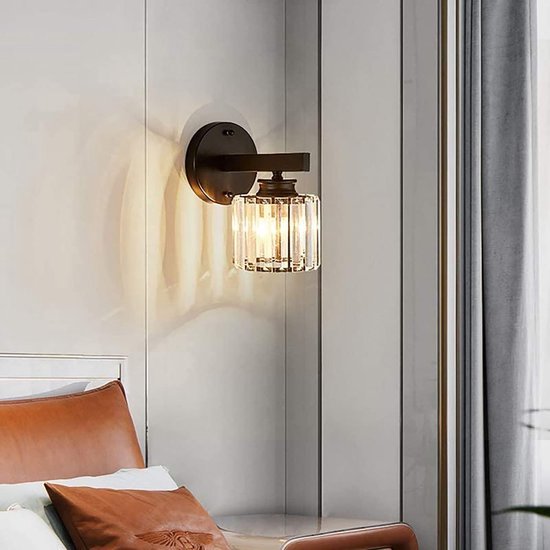 Retro kristallen wandlamp voor binnen, E27 moderne slaapkamer wandlamp ...
