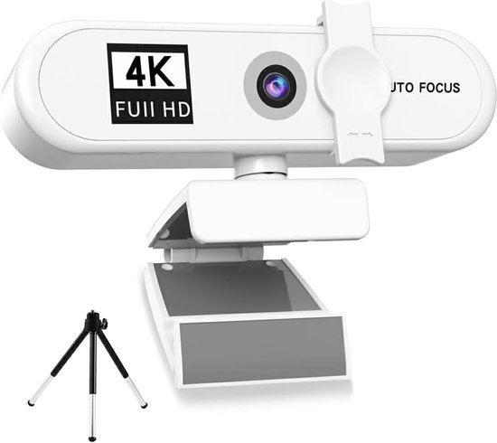 Webcam 4K - Full HD - Wit - 2K - Met Cover - FULL HD Camera Usb - Extra ...