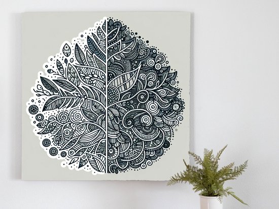 Doodle mos schilderij | Mozaïek van natuurlijke patronen: levendige ...